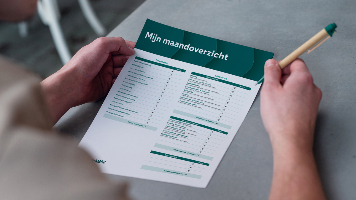 Inzicht in je inkomsten en uitgaven